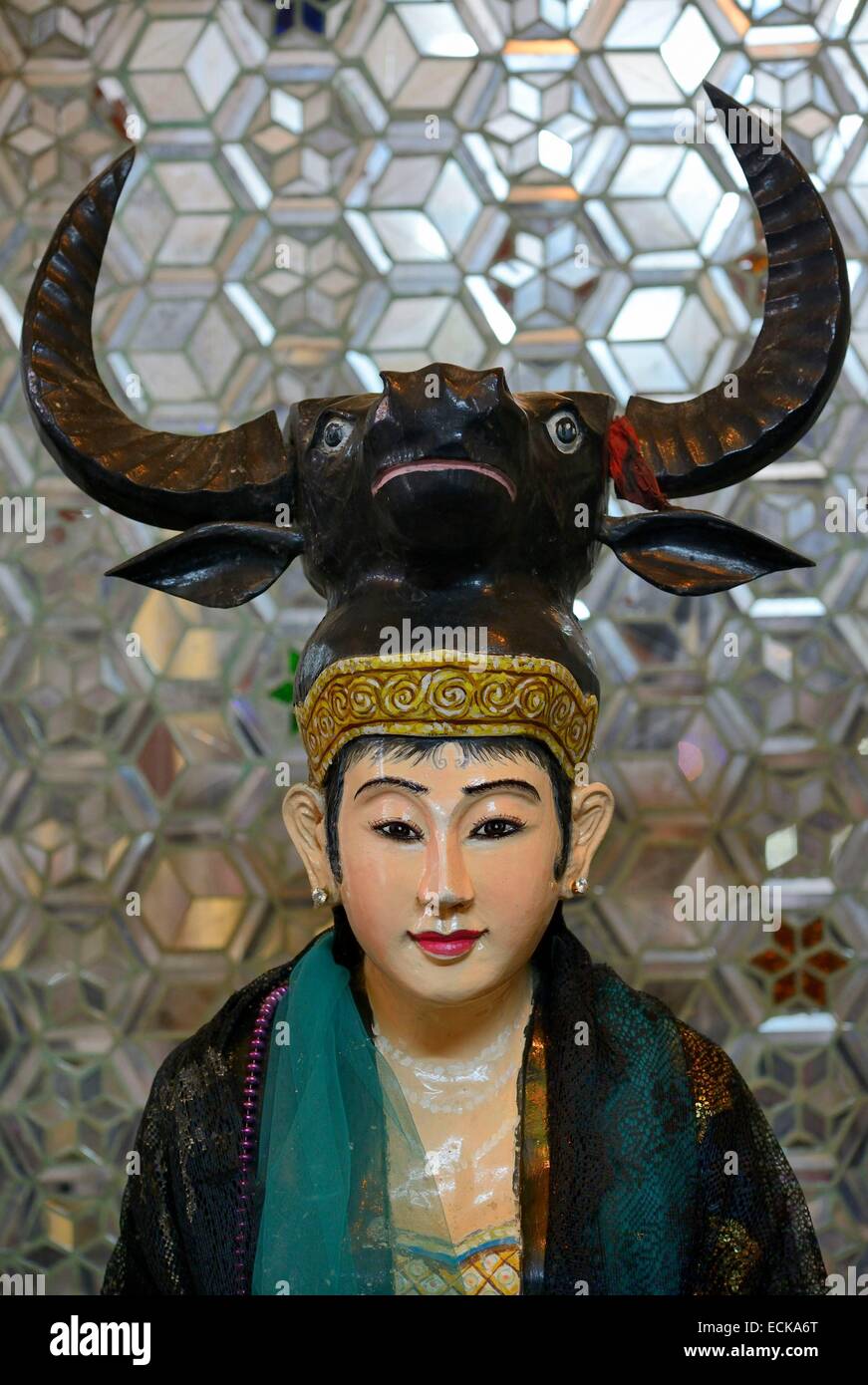 Myanmar (Burma), Bago (Pegu), Statue of Nat (spirit) Bago Medaw, also ...