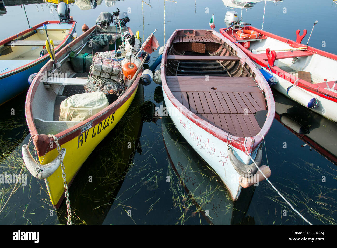 colorful fishing boats Stock Photo - Alamy