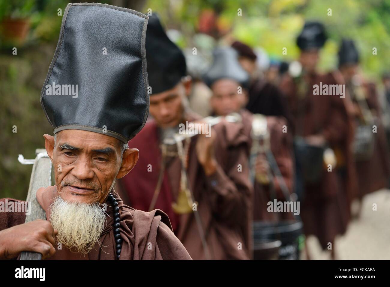 Myanmar (Burma), Mon State, Kyaiktiyo, Golden Rock surroundings ...