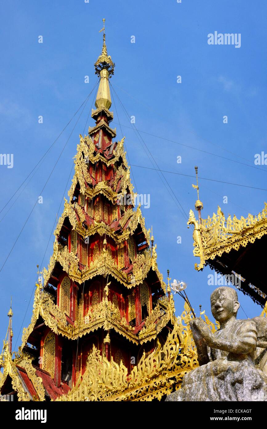 Myanmar (Burma), Mon State, Go Nut village, U Na Hawt pagoda Stock ...