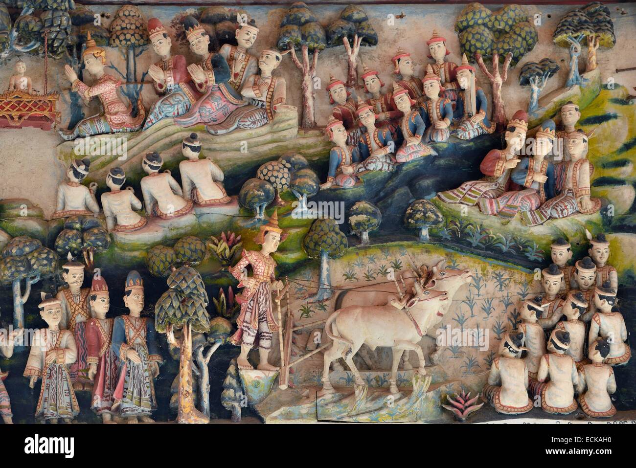 Myanmar (Burma), Mon State, Go Nut village, U Na Hawt pagoda, Sculpted ...