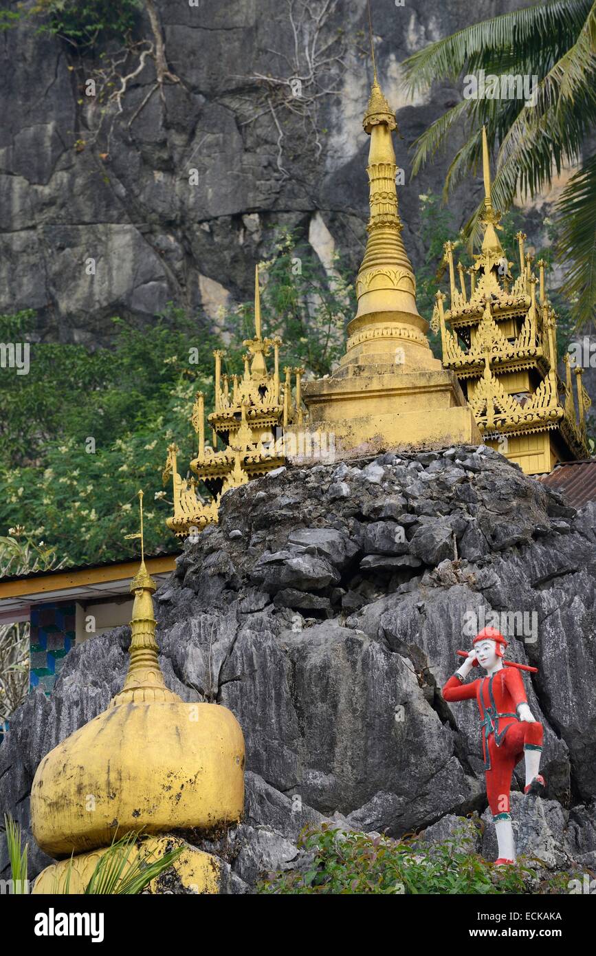 Myanmar (Burma), Kayin (Karen) State, Hpa-An surroundings, Bayinnyi ...