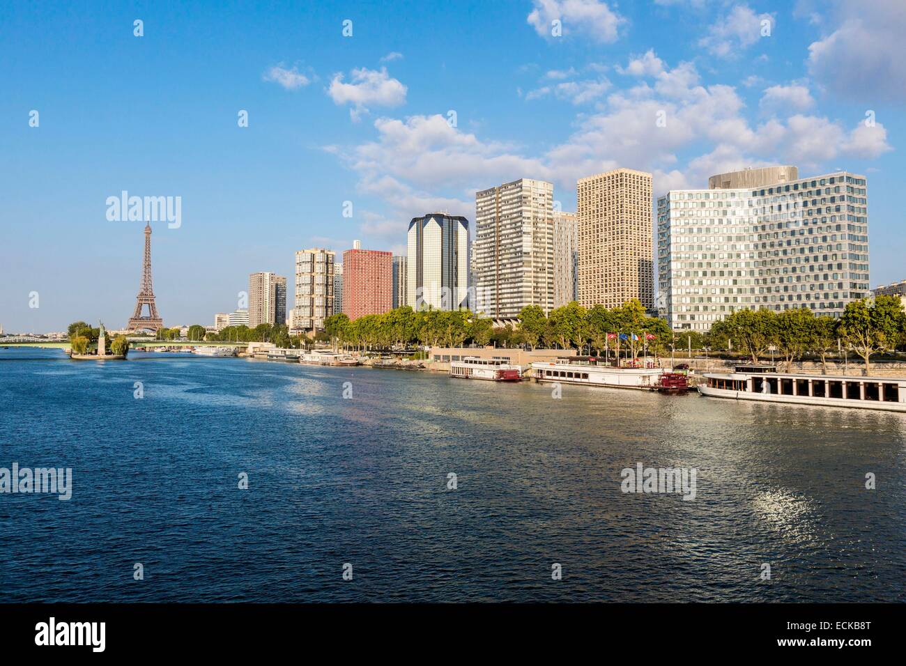 France, Paris, the Seine, the buildings of the Front de Seine and the ...