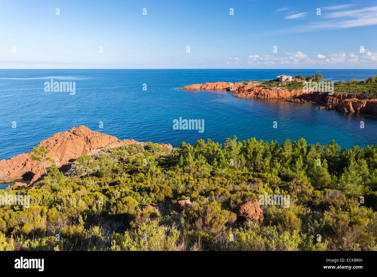 France, Var, Corniche de l'Esterel, Saint Raphael, Le Trayas, creek of ...