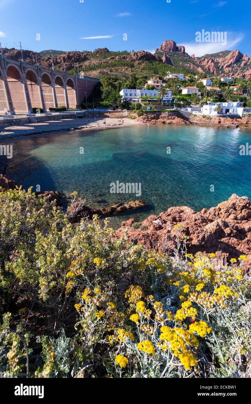 France, Var, Corniche de l'Esterel, Saint Raphael, creek of Antheor and ...