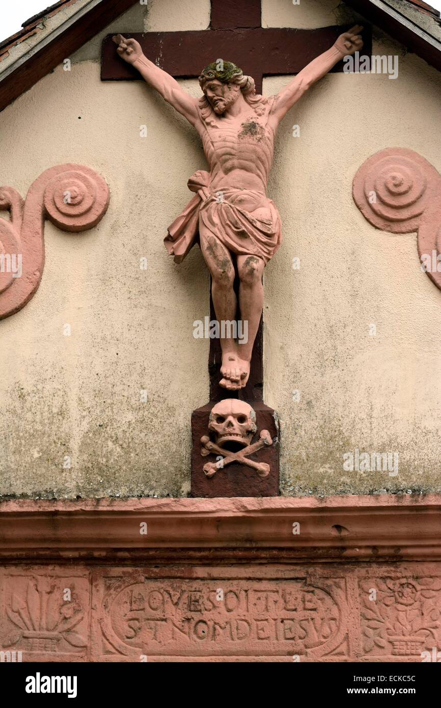 France, Bas Rhin, Dieffenbach au Val, chapel, cross Stock Photo - Alamy