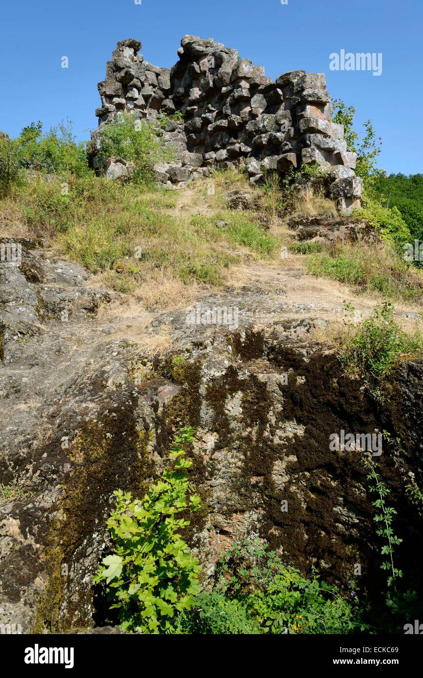 France, Bas Rhin, Urbeis, castle ruins of Bilstein Lorrain dated 13th ...