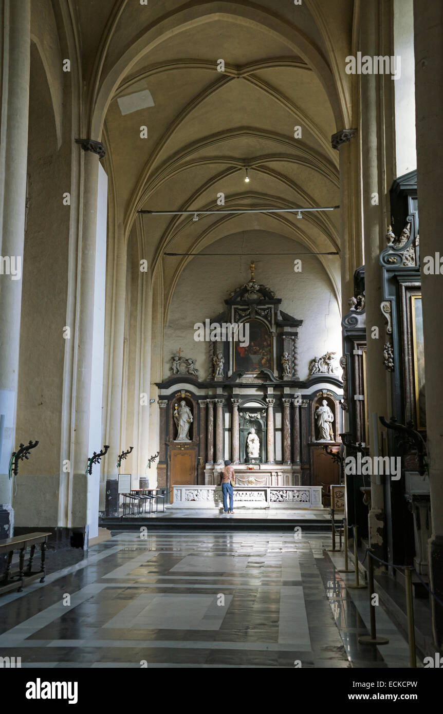 Side chapel with Michelangelo's Madonna and Child Church of Our Lady ...