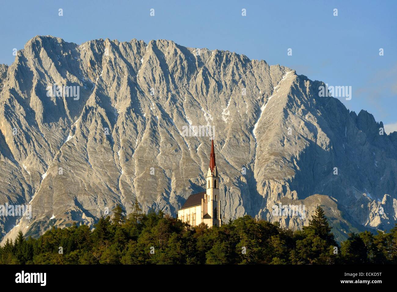 Austria, Tyrol, Stams, Mt. Hohe Munde, Mieminger mountain range Stock ...