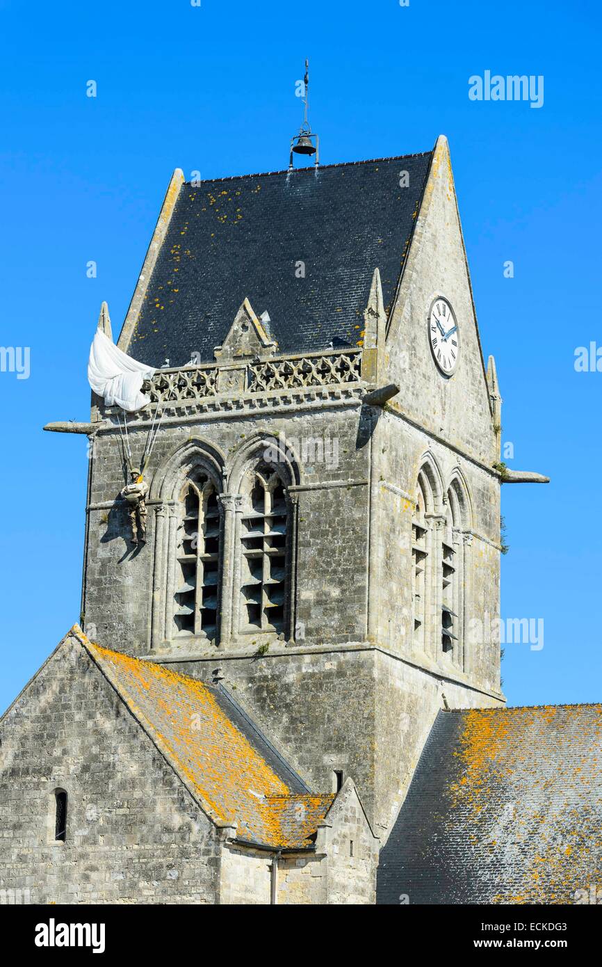 France, Manche, Cotentin, Sainte Mere Eglise, one of the first towns in ...