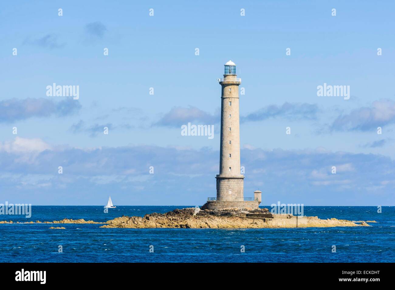 France, Manche, Cotentin, Cap de la Hague, Auderville, Hague lighthouse ...