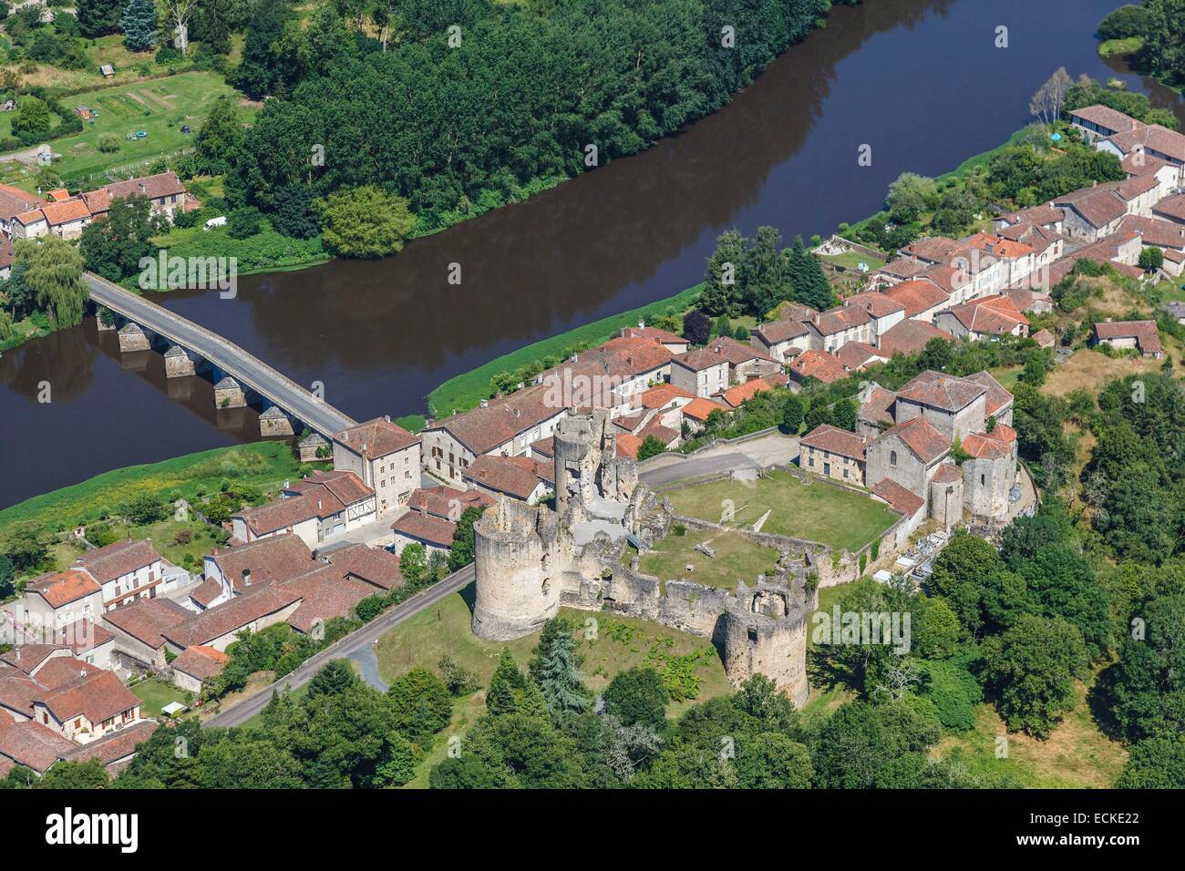 France, Charente, Saint Germain de Confolens, the village and the ...