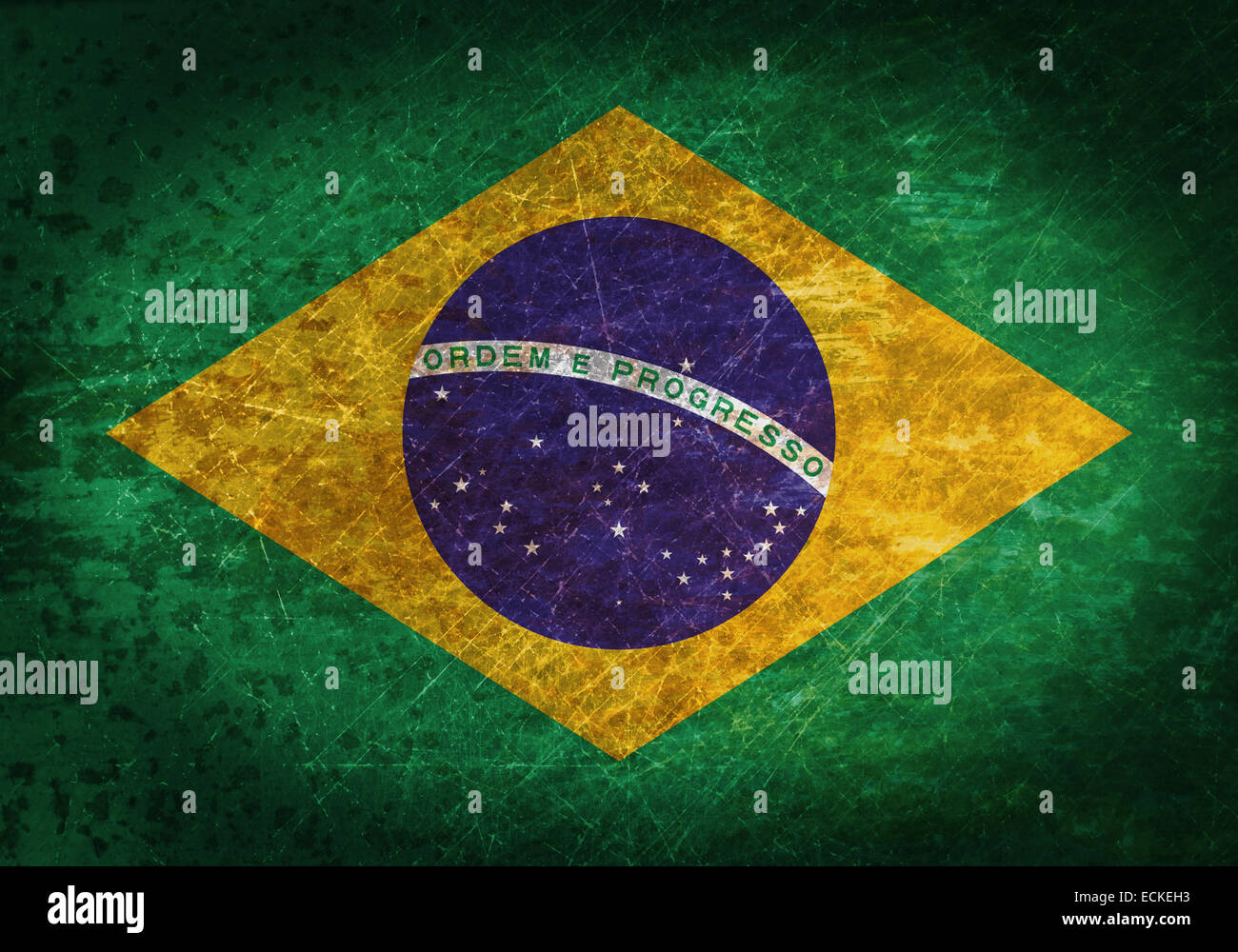 Old rusty metal sign with a flag - Brazil Stock Photo - Alamy