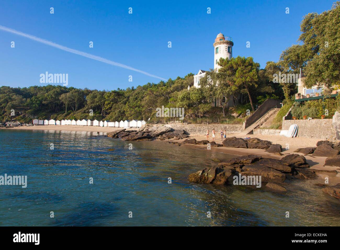 France, Vendee, Ile de Noirmoutier, Bois de la Chaise, Beach Anse Rouge ...