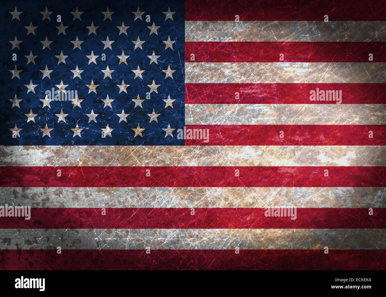 Old rusty metal sign with a flag - United States of America Stock Photo ...