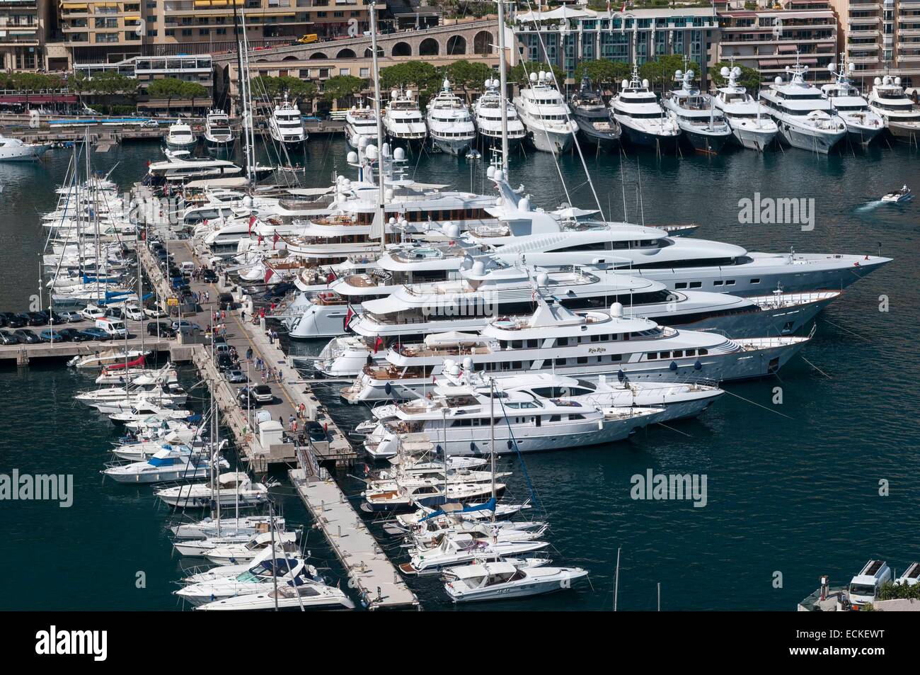 Principality of Monaco, Monaco, Luxury yachts docked at Montecarlo ...