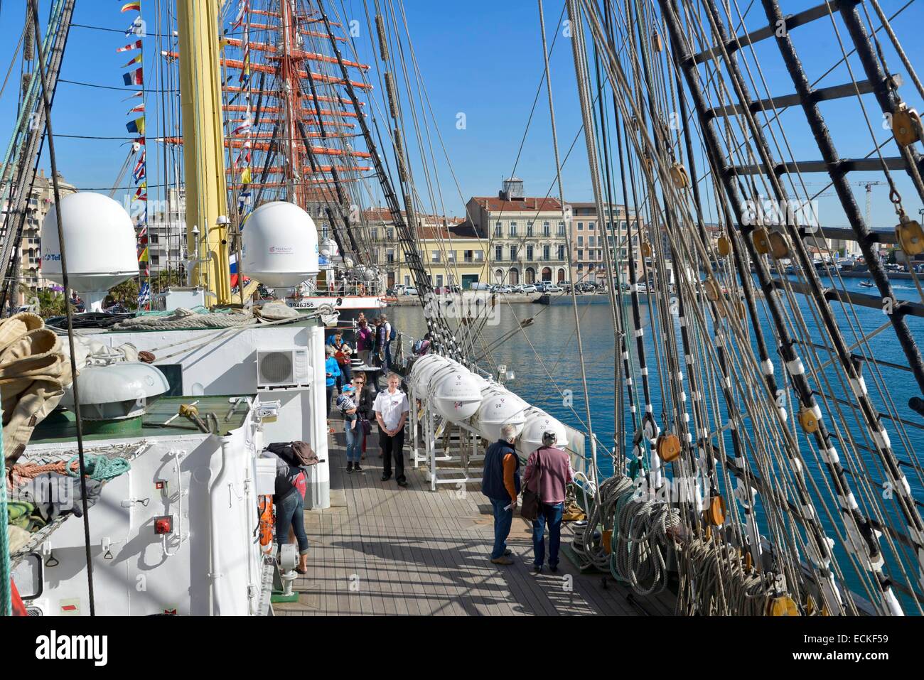 France, Herault, Sete, Escale a Sete Festival, sailboat Kruzenstern ...