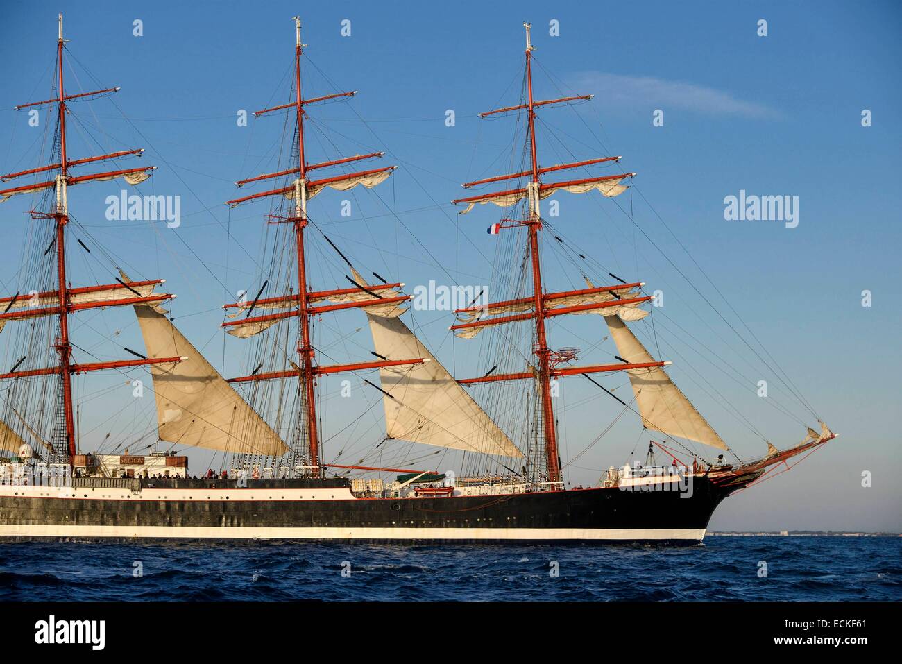 France, Herault, Sete, Sedov, ship Russian school, bigger sailboat four ...