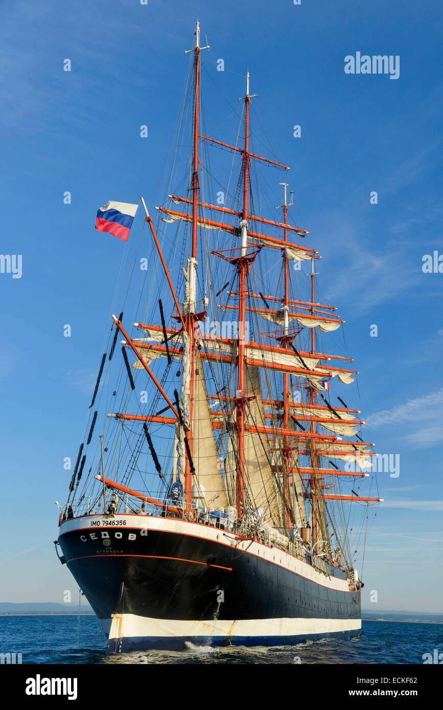 France, Herault, Sete, Sedov, ship Russian school, bigger sailboat four ...