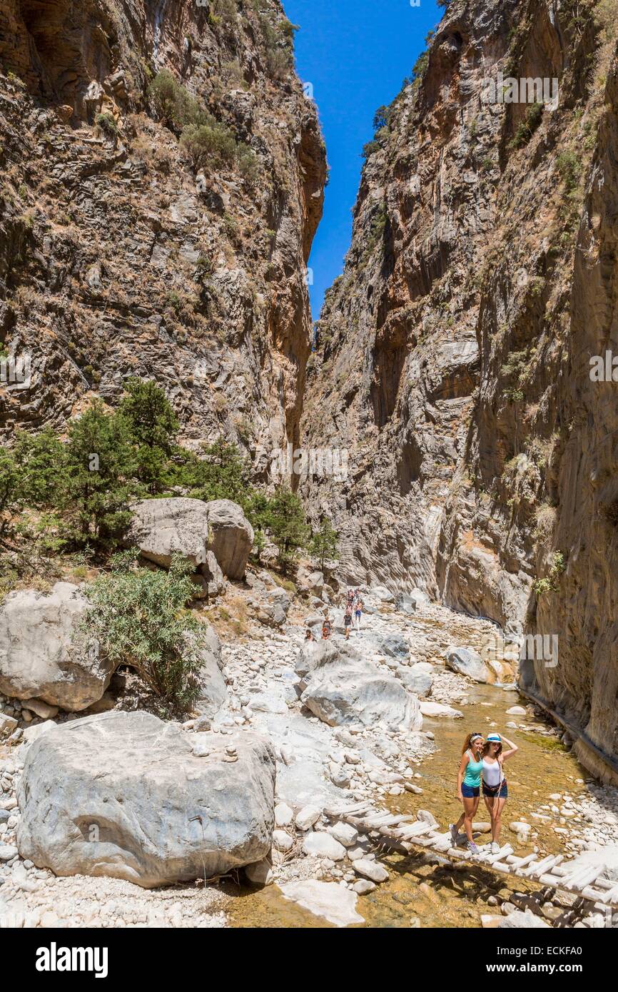 Greece, Crete West, massif of the White Mountains, Samaria Gorge ...