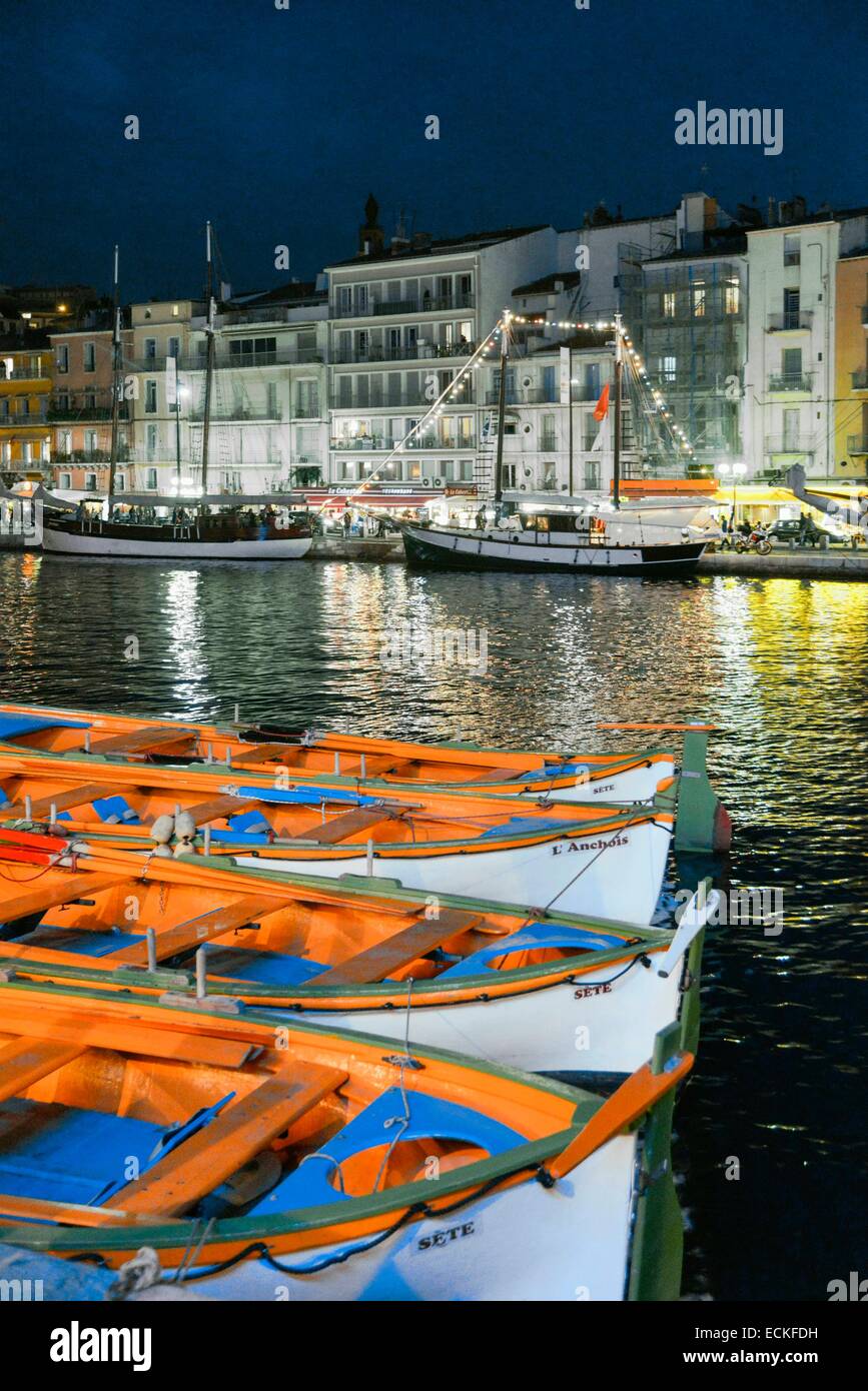 France, Herault, Sete, Escale a Sete Festival, Royal Canal, wooden ...