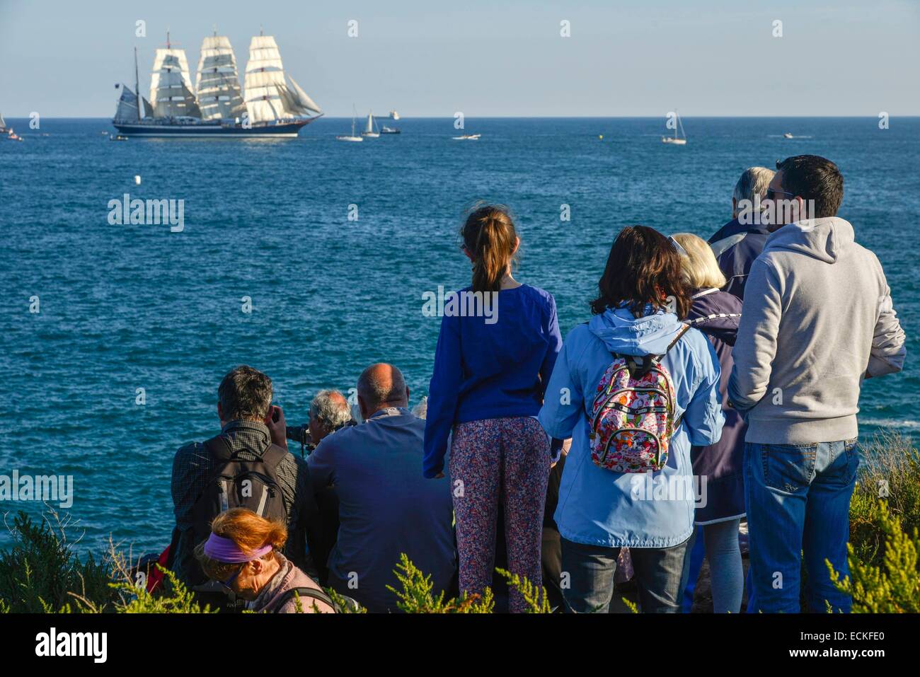 France, Herault, Sete, russian boat Sedov, bigger sailboat to the world ...