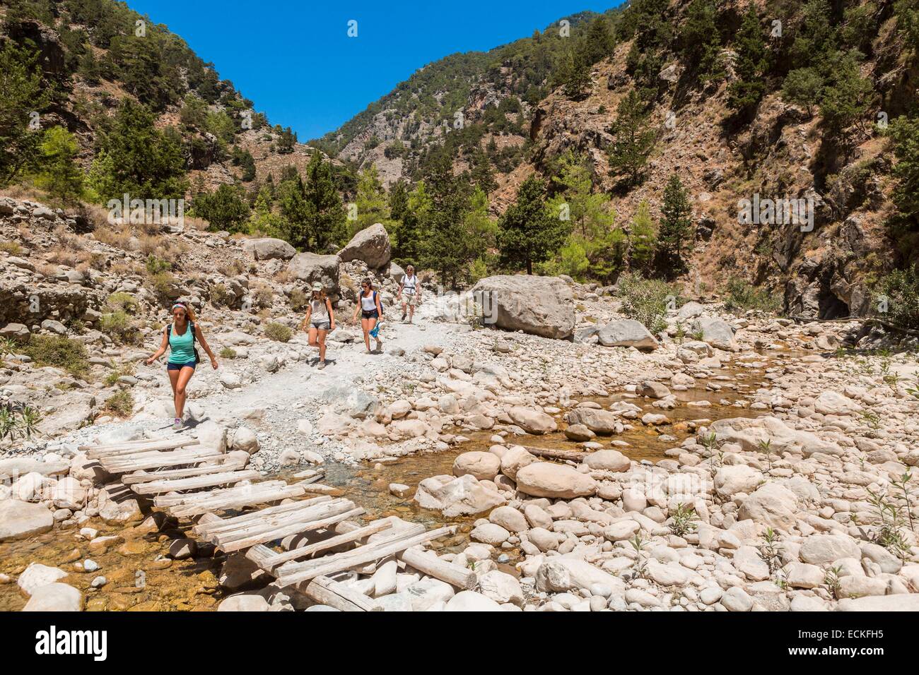 Greece, Crete West, massif of the White Mountains, Samaria Gorge ...