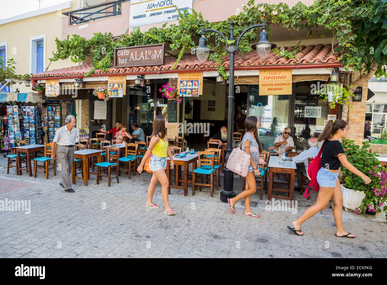 Greece, Crete Southwest, the village of Paleochora, downtown Stock ...