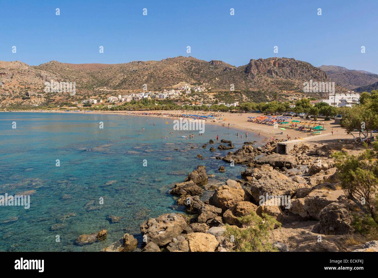 Greece, Crete Southwest, the village of Paleochora beach Stock Photo ...