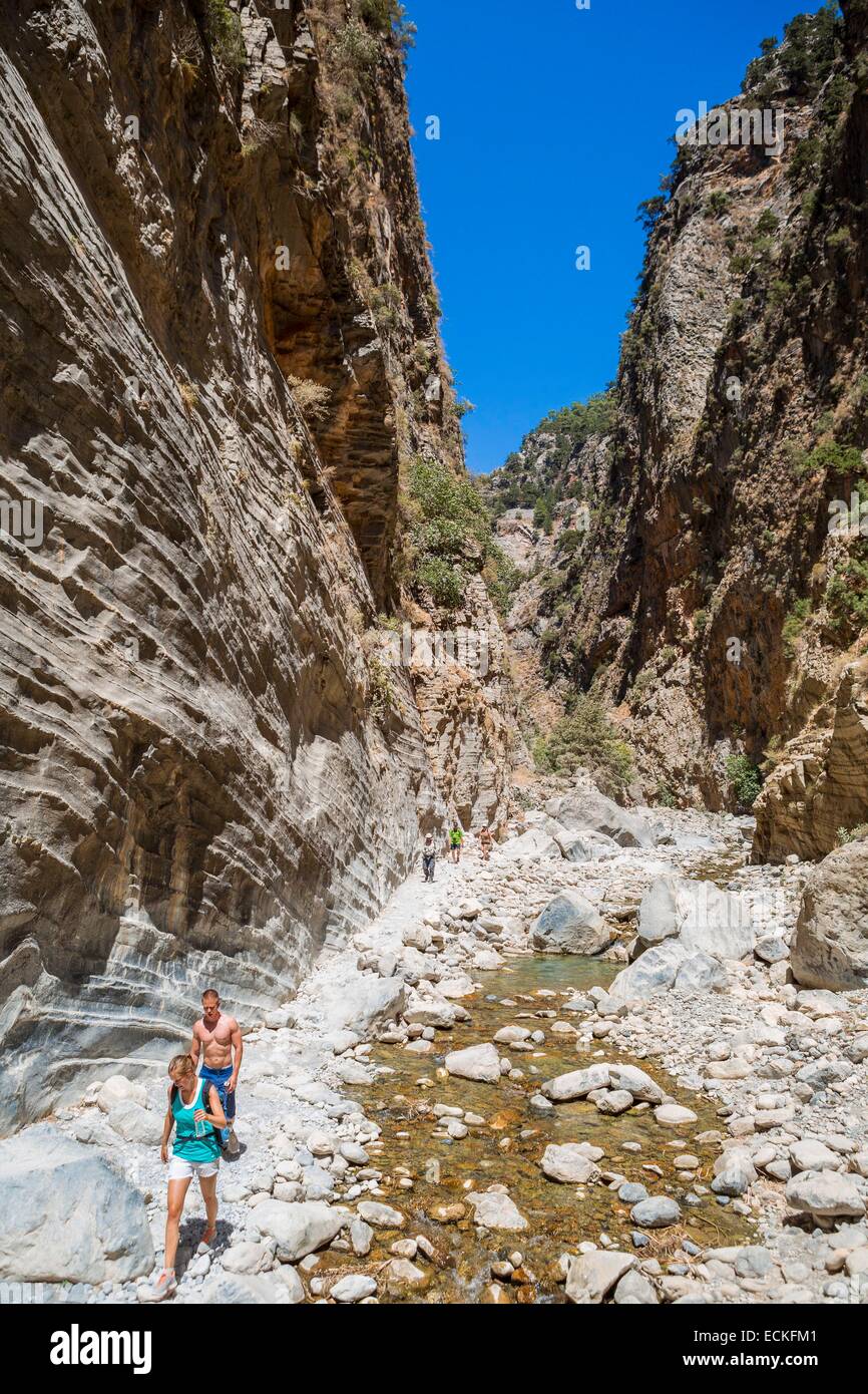 Greece, Crete West, massif of the White Mountains, Samaria Gorge ...