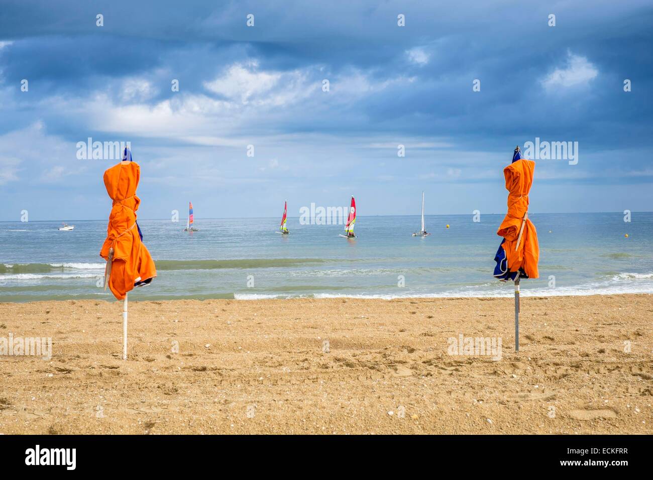 France, Calvados, Pays d'Auge, Houlgate, the beach Stock Photo - Alamy