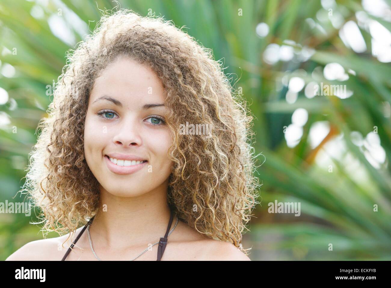 France, Reunion Island, Grande Anse, Petite ile, portrait of a young ...
