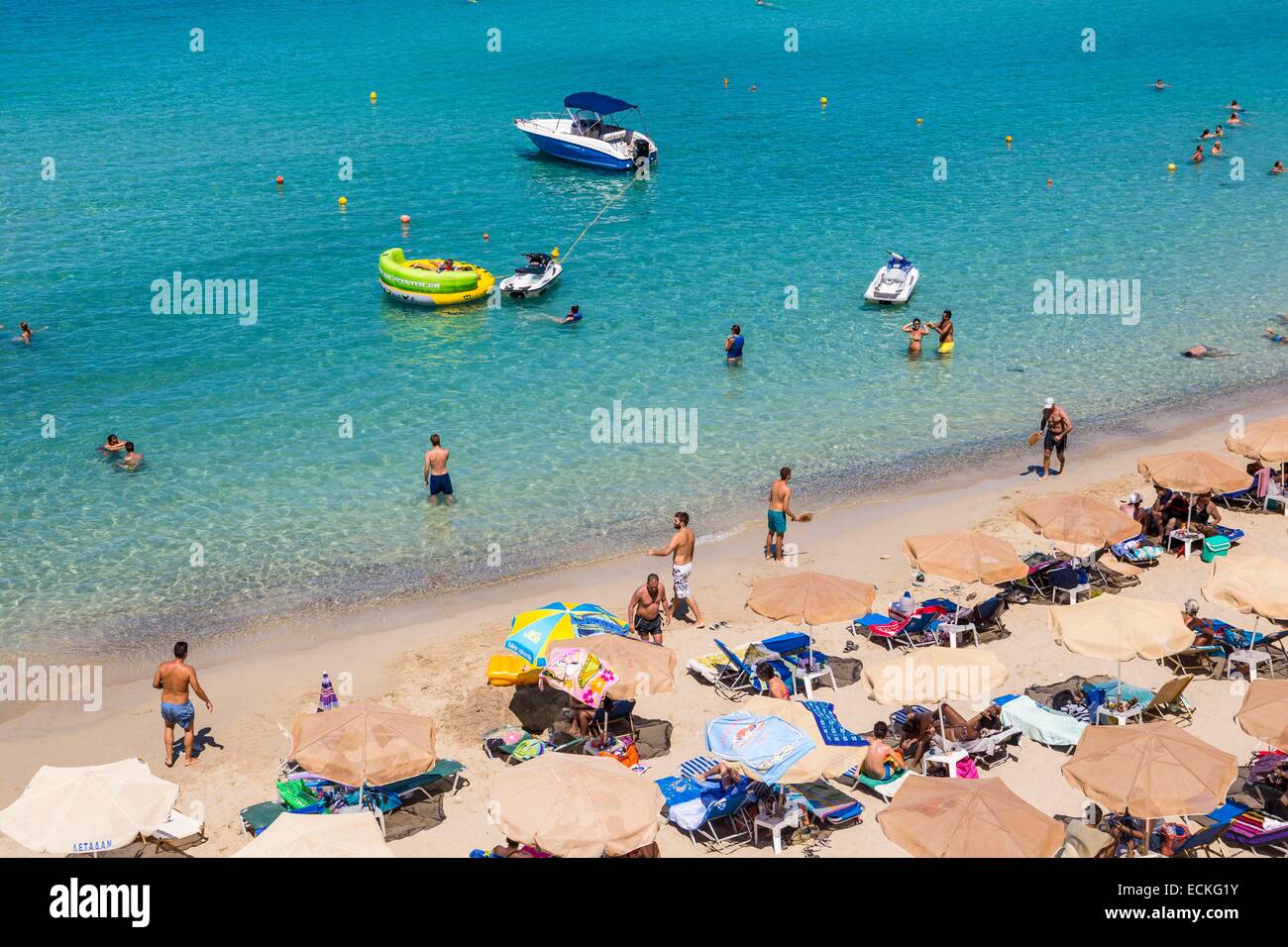 Greece, Crete East, near the village of Agios Nikolaos, Vulisma beach ...