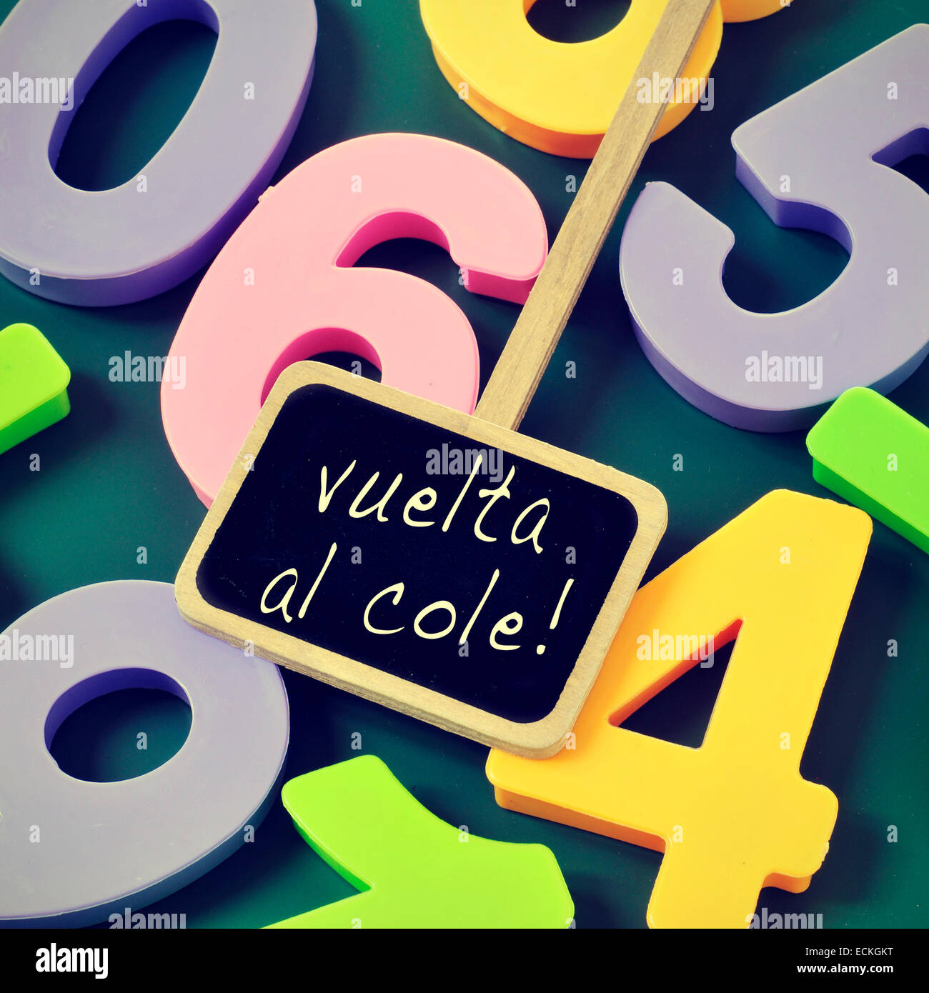 sentence vuelta al cole, back to school in spanish, written in a ...