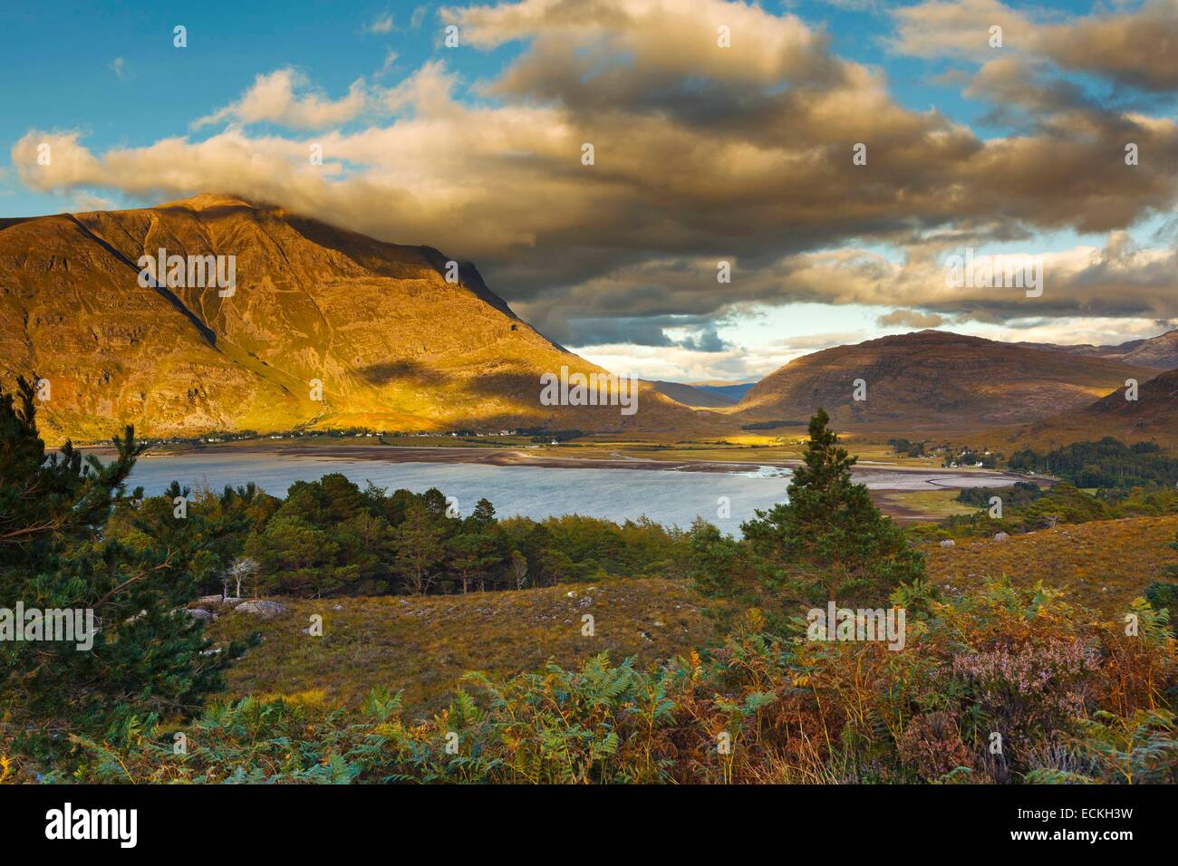 United Kingdom, Scotland, Wester Ross, Upper Loch Torridon, horizontal ...