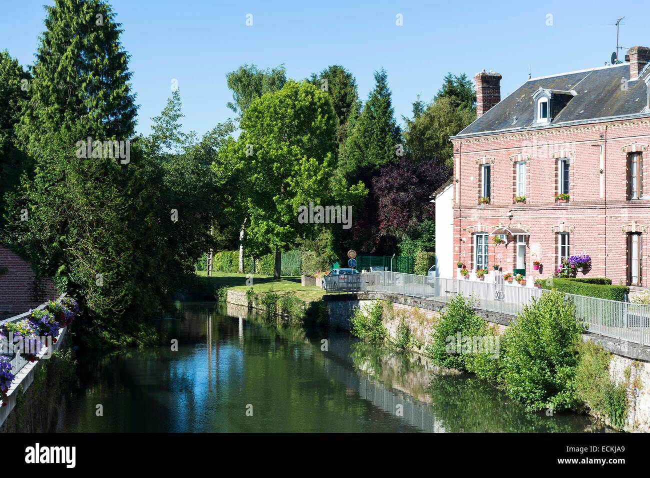France, Eure, Brionne, little town on the banks of the Risle river ...