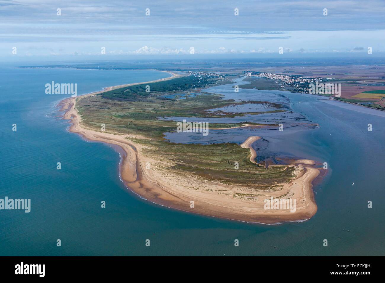 France, Vendee,La Faute sur Mer, la Pointe d'Arcay (aerial view Stock ...