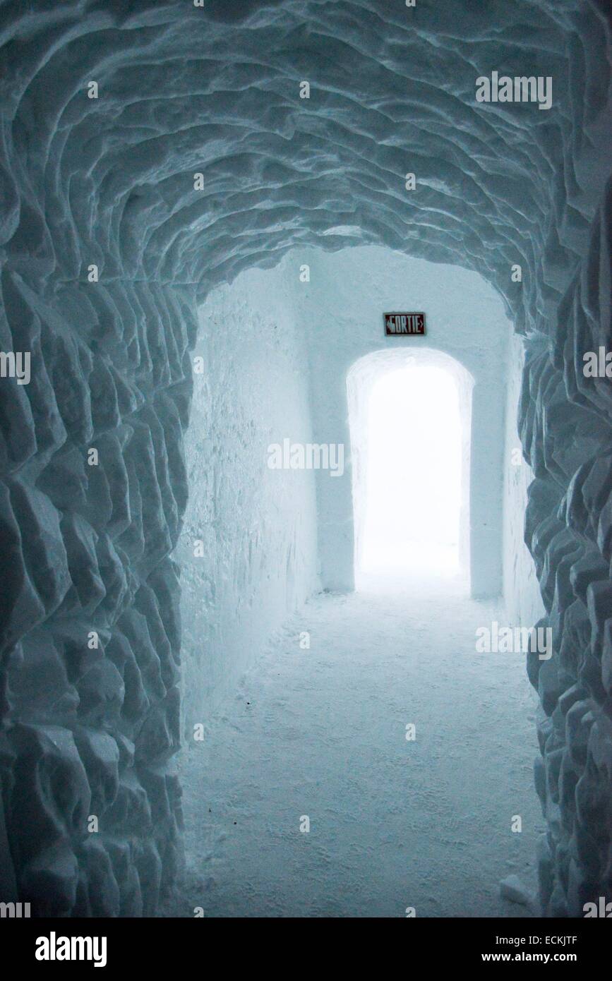 Canada, Quebec province, City of Quebec, Hotel of Ice, corridor ...