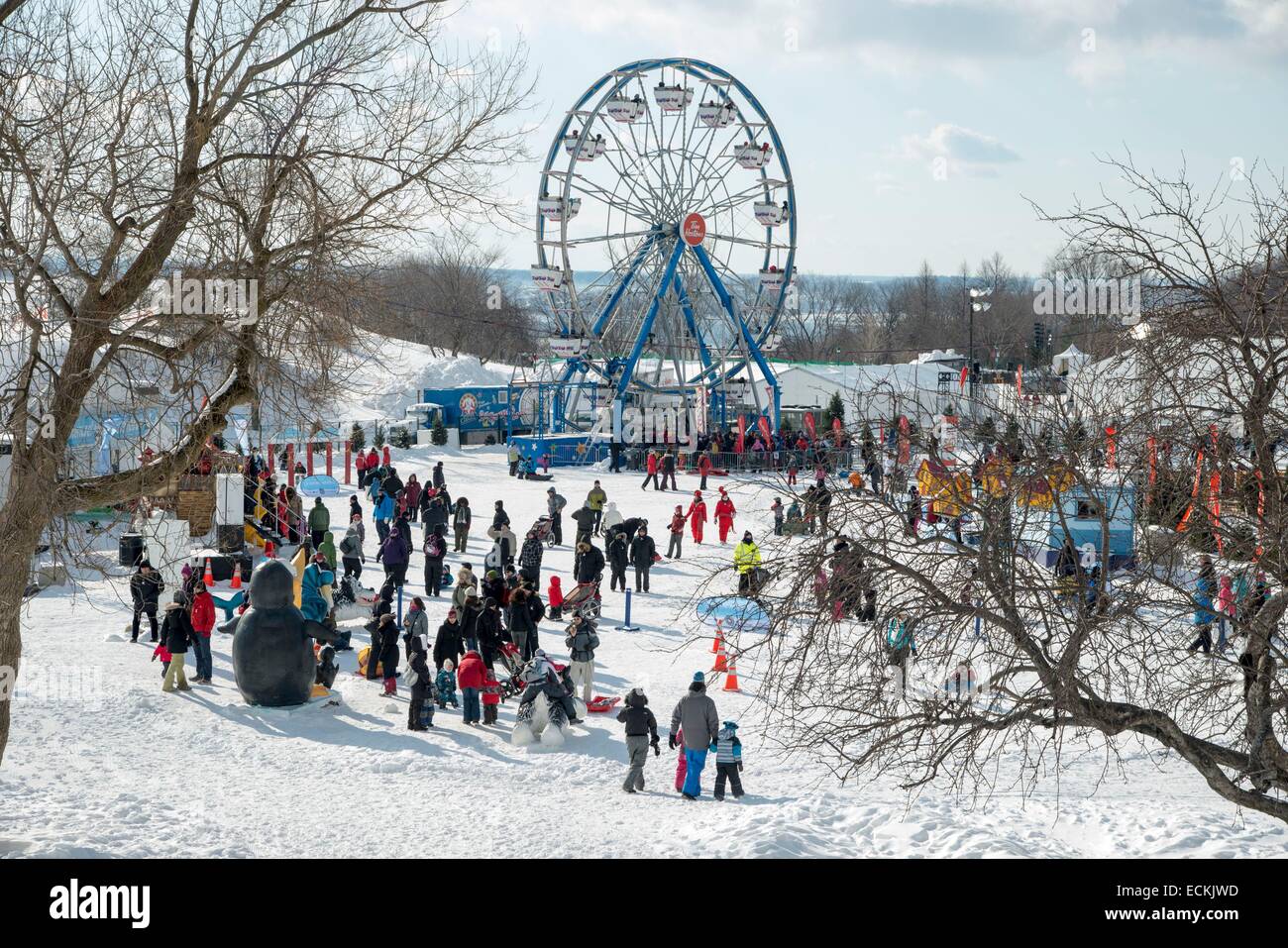 Canada, Quebec province, City of Quebec, Carnival of Quebec, crowd on ...