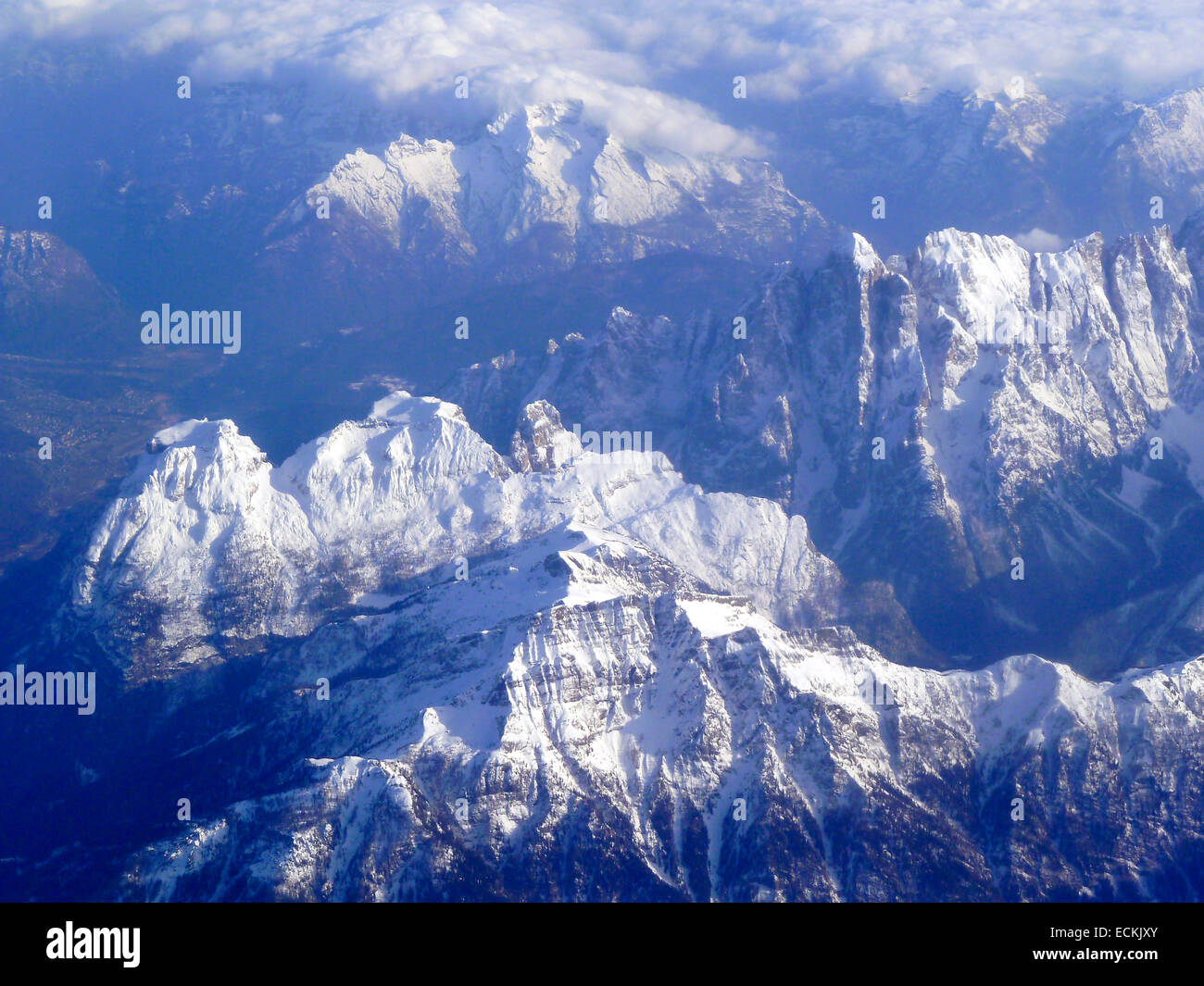 European Alps from above Stock Photo - Alamy