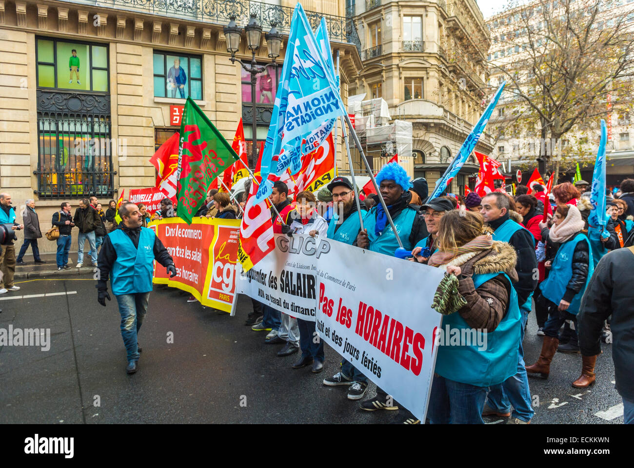 Paris, France. Many French Labour Trade Unions Social Workers Protests ...