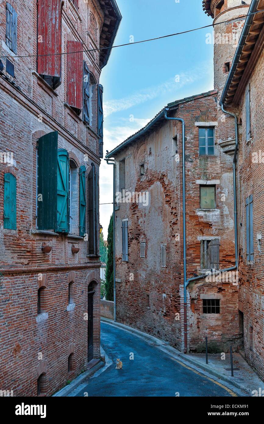 France, Tarn, Gaillac, Saint Michel district, narrow street in the ...