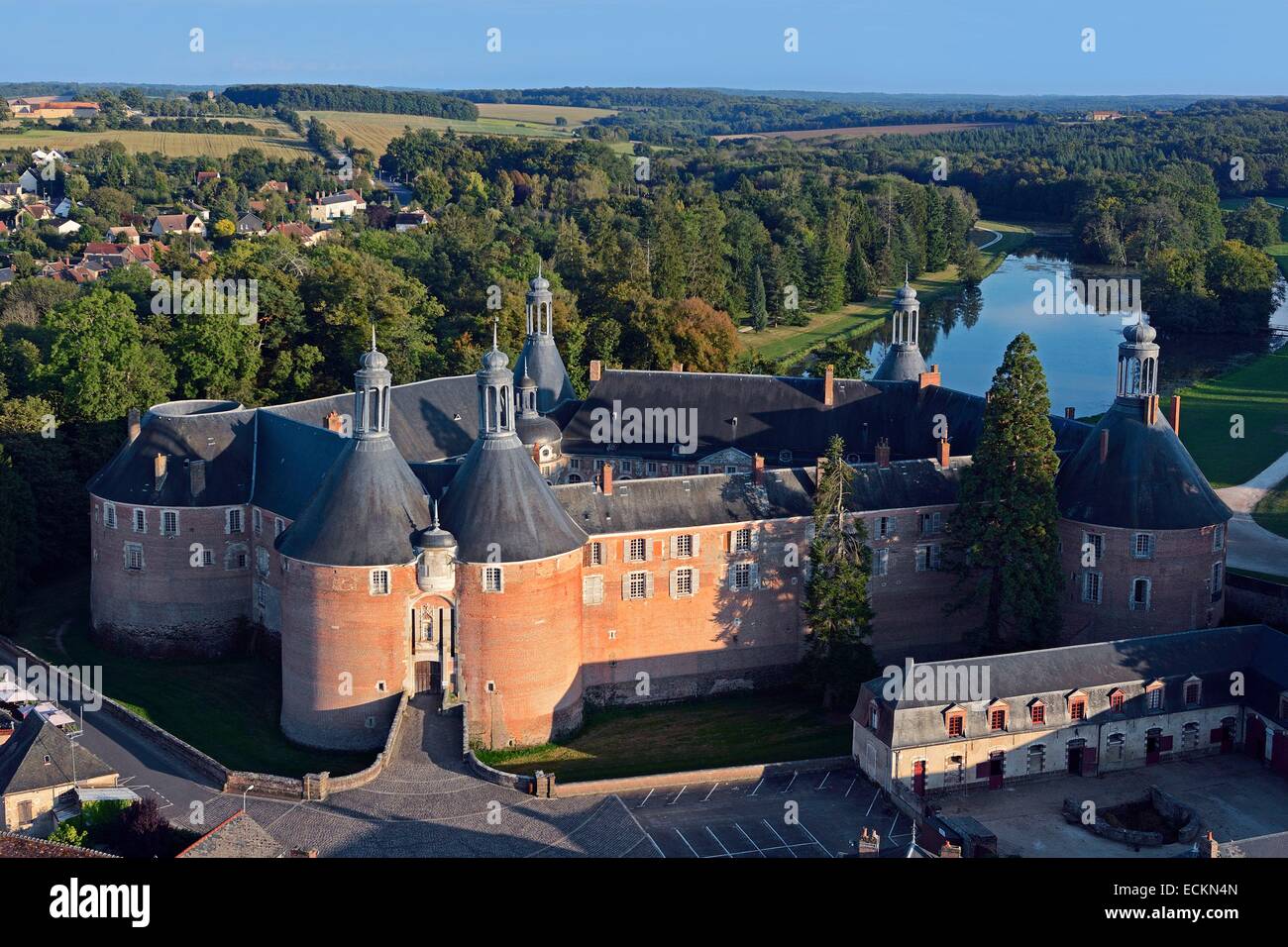 France, Yonne, Saint Fargeau, the castle, (aerial view Stock Photo - Alamy