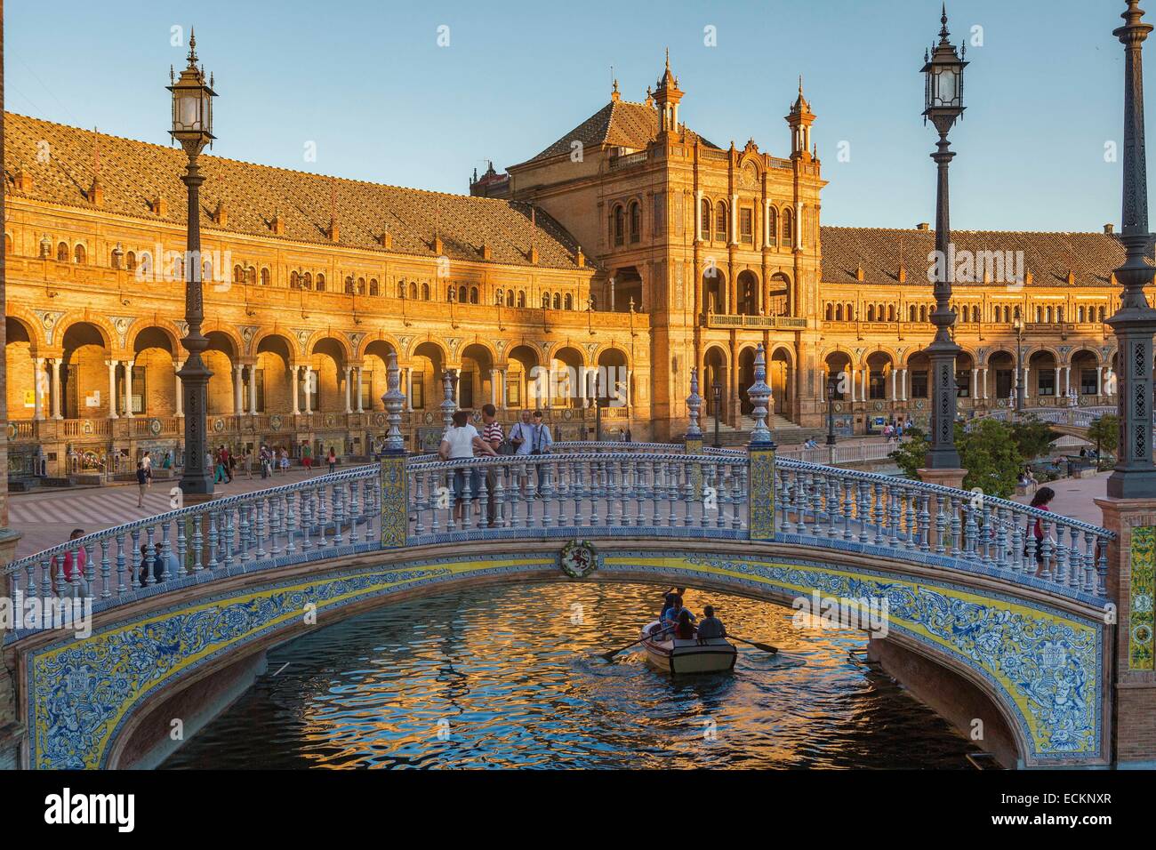 Spain, Andalusia, Seville, Place of Spain, main building of the ...