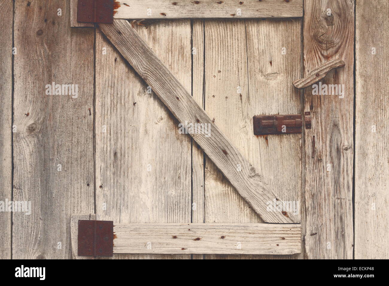 wooden barn door detail, textured view with vintage effect Stock Photo ...