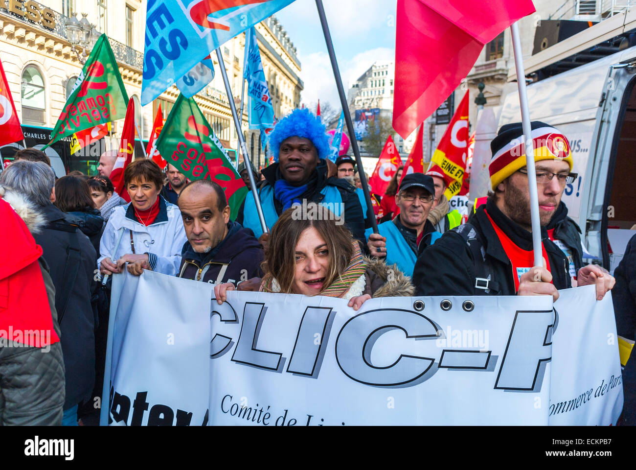 Paris, France. Many French Labour Trade Unions Social Protest ...