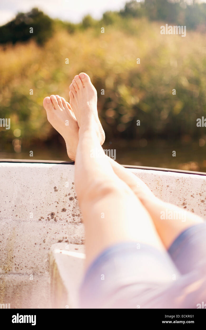 Woman feet up relaxing hi-res stock photography and images - Alamy