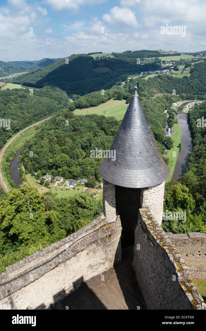 View of the River Sûre from Château de Bourscheid, Luxembourg Stock ...