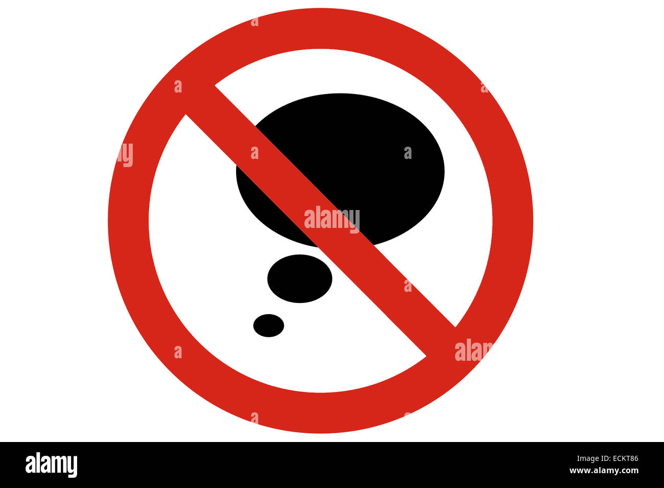 forbidden thinking circle prohibited road sign isolated on pure white ...