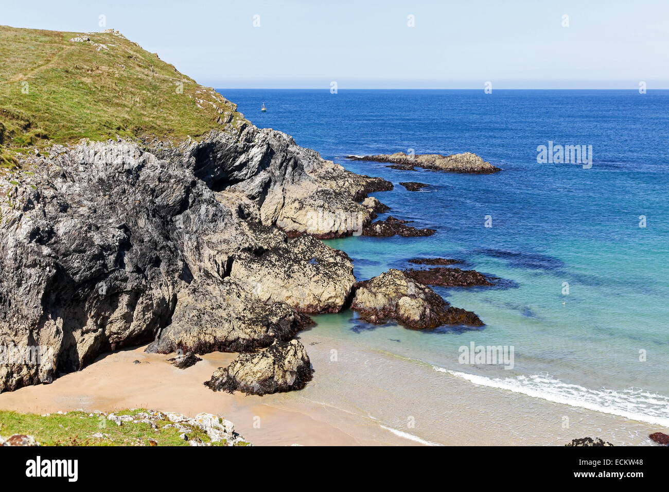 A sandy cove next to Porth Joke or Polly Joke beach near to Crantock ...